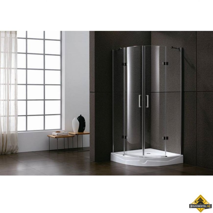 Kwartronde douchecabine met 2 deuren 100 cm - Bouwbestel